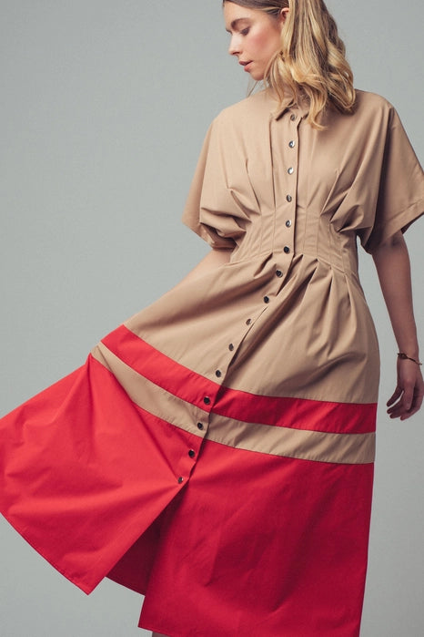 Colorblock Midi Dress – Strand the Boutique